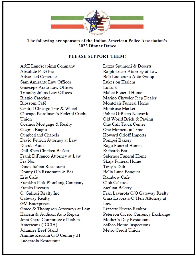 Awards Dinner | The Italian American Police Association