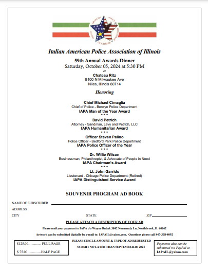 Awards Dinner | The Italian American Police Association
